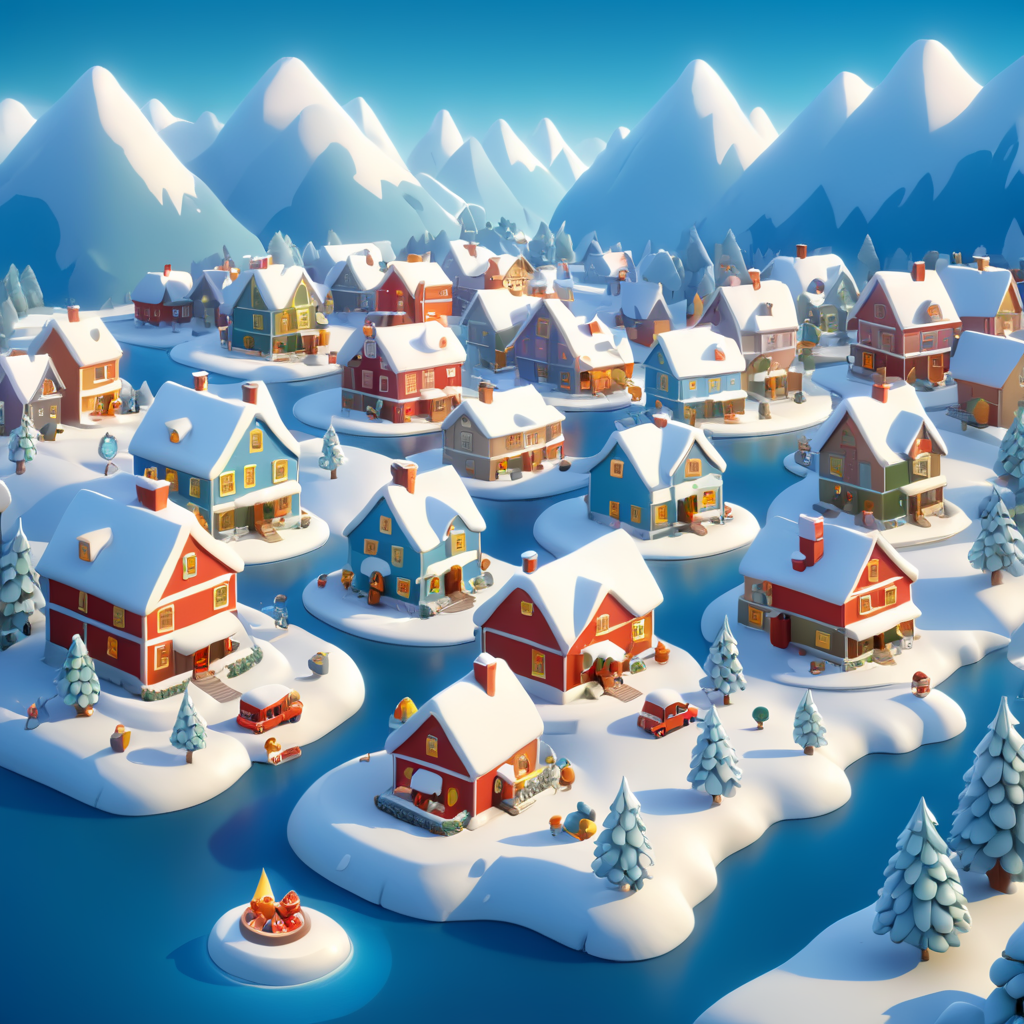 Lumenor AI Image Generation - big isometric winter christmas map vector ...