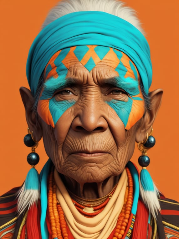 Premium Free ai Images | native american old woman in national dress