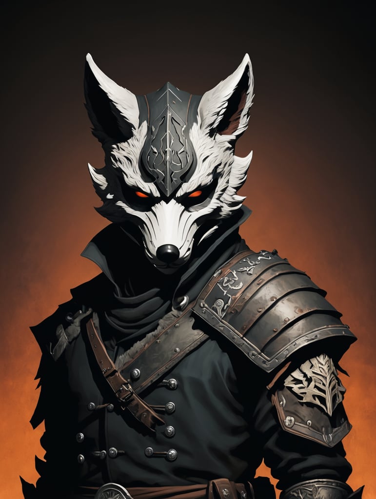 Premium Free ai Images | person with fox mask darkest dungeon like