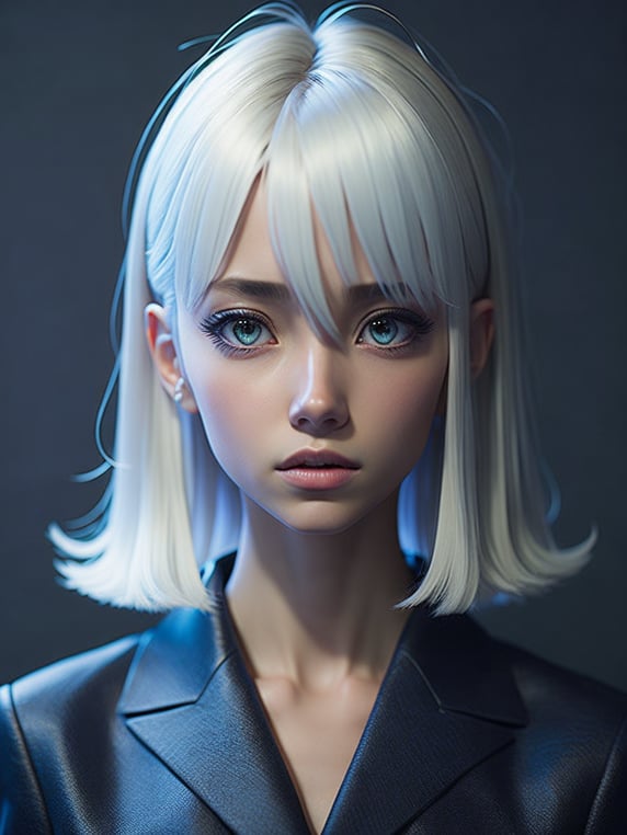 Premium Free ai Images | girl who has platinum blond hair anime style ...