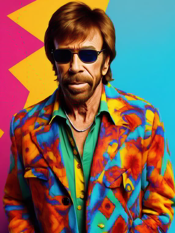Premium Free ai Images | chuck norris wearing brightly patterned jacket ...