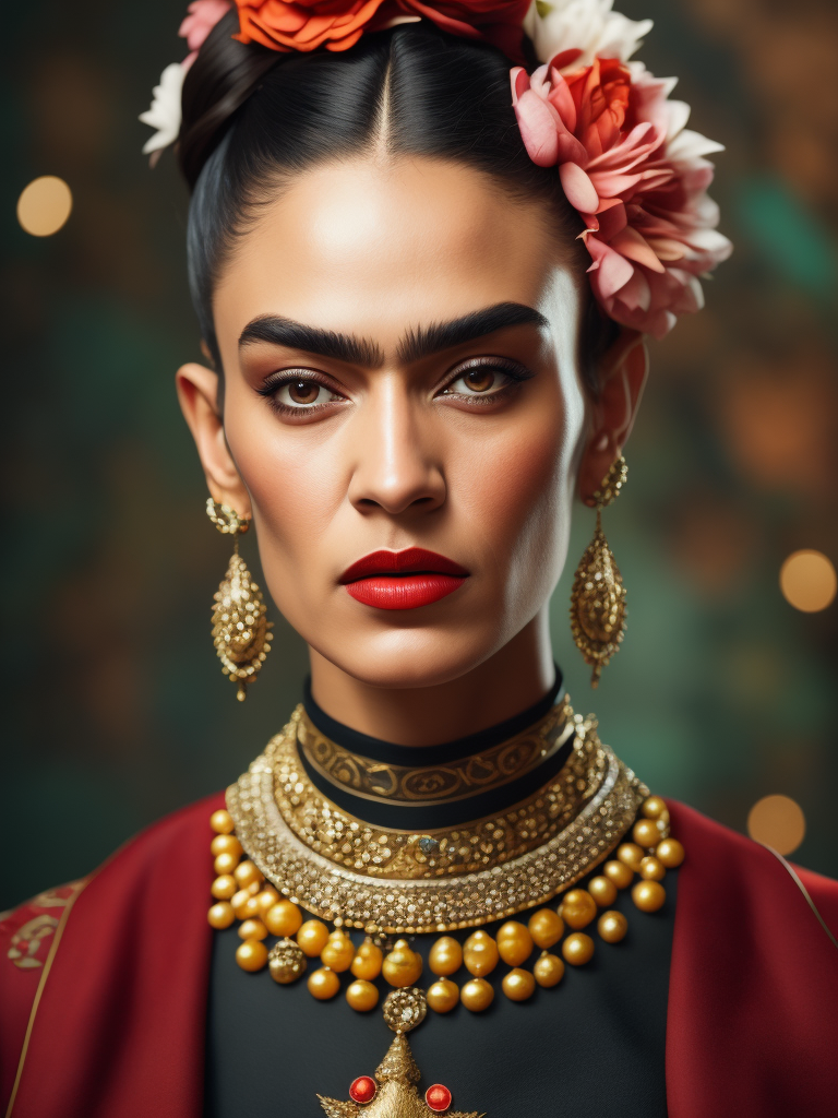Lumenor AI Image Generation - portrait of frida kahlo bright and ...
