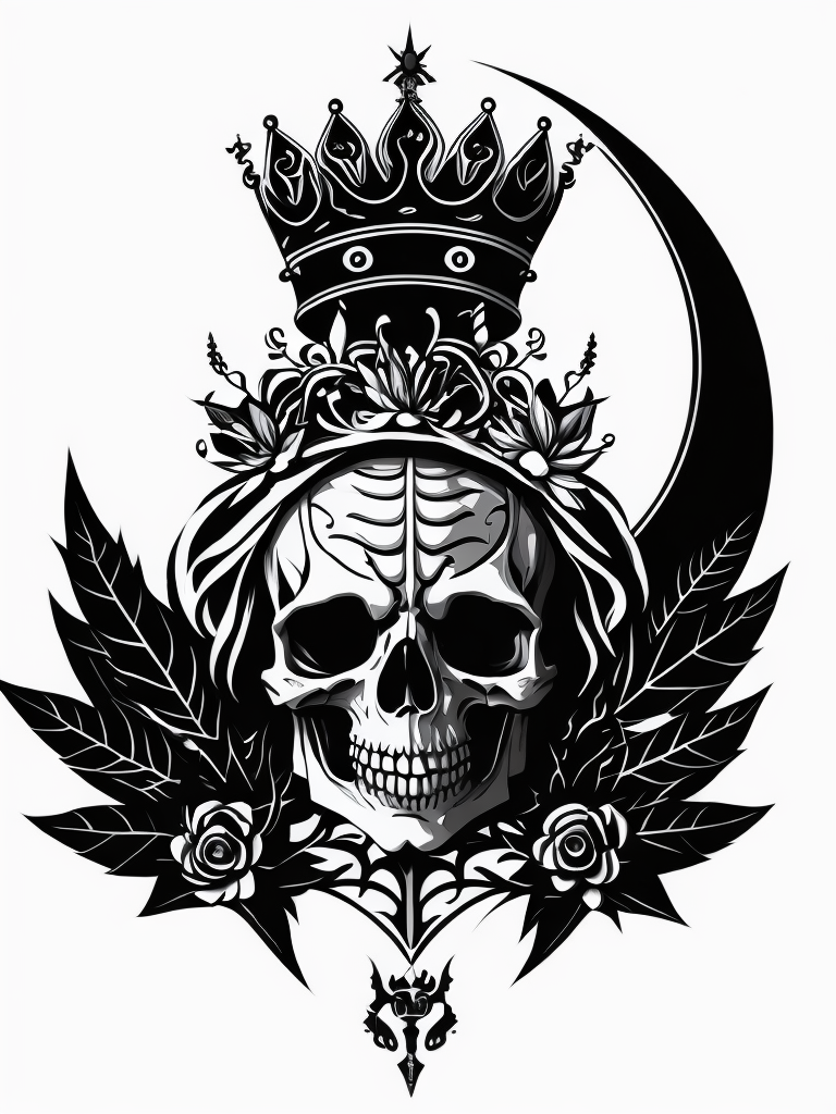 Lumenor AI Image Generation - vector art of queen skeleton tattoo
