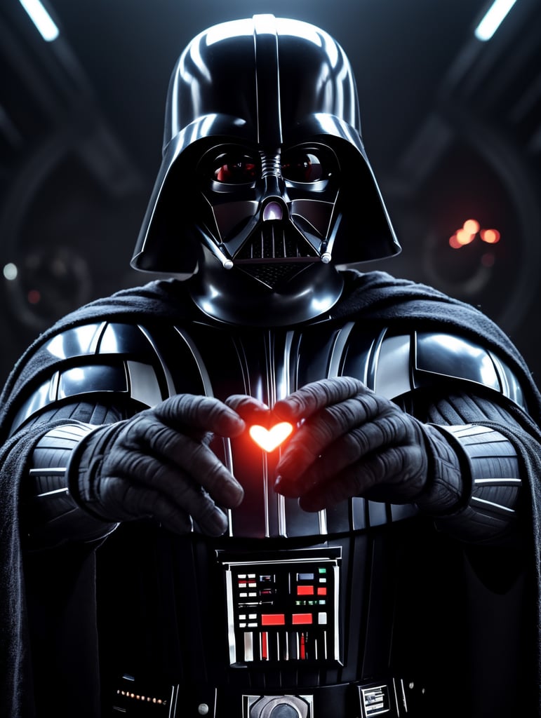 Premium Free ai Images | darth vader making hand heart gesture using ...