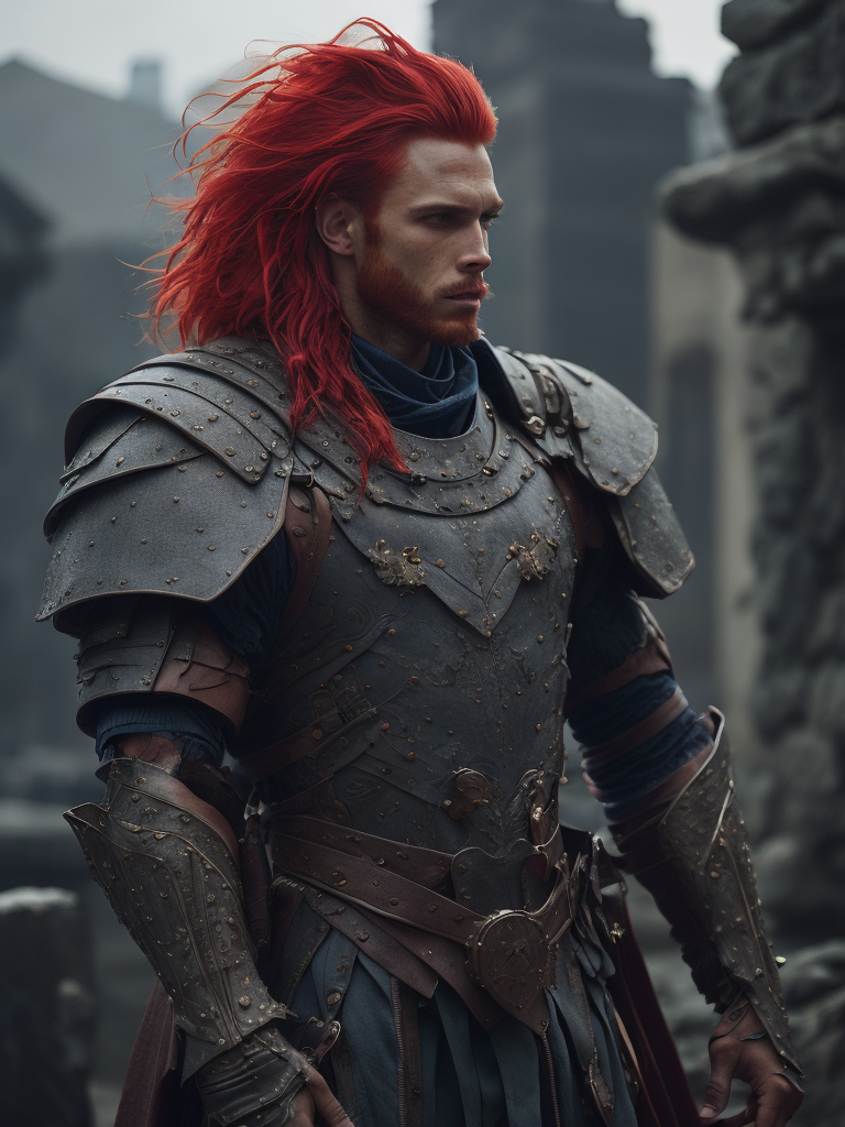 Lumenor AI Image Generation - warrior red head man