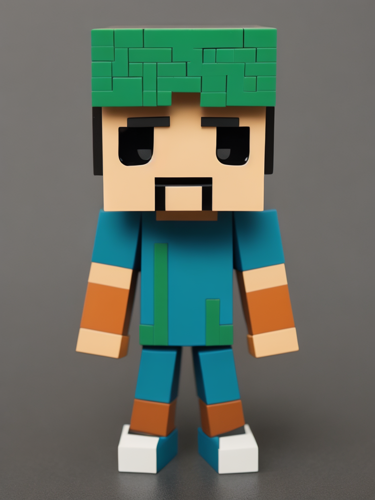 Premium Free ai Images | portrait of minecraft funko pop plastic toy