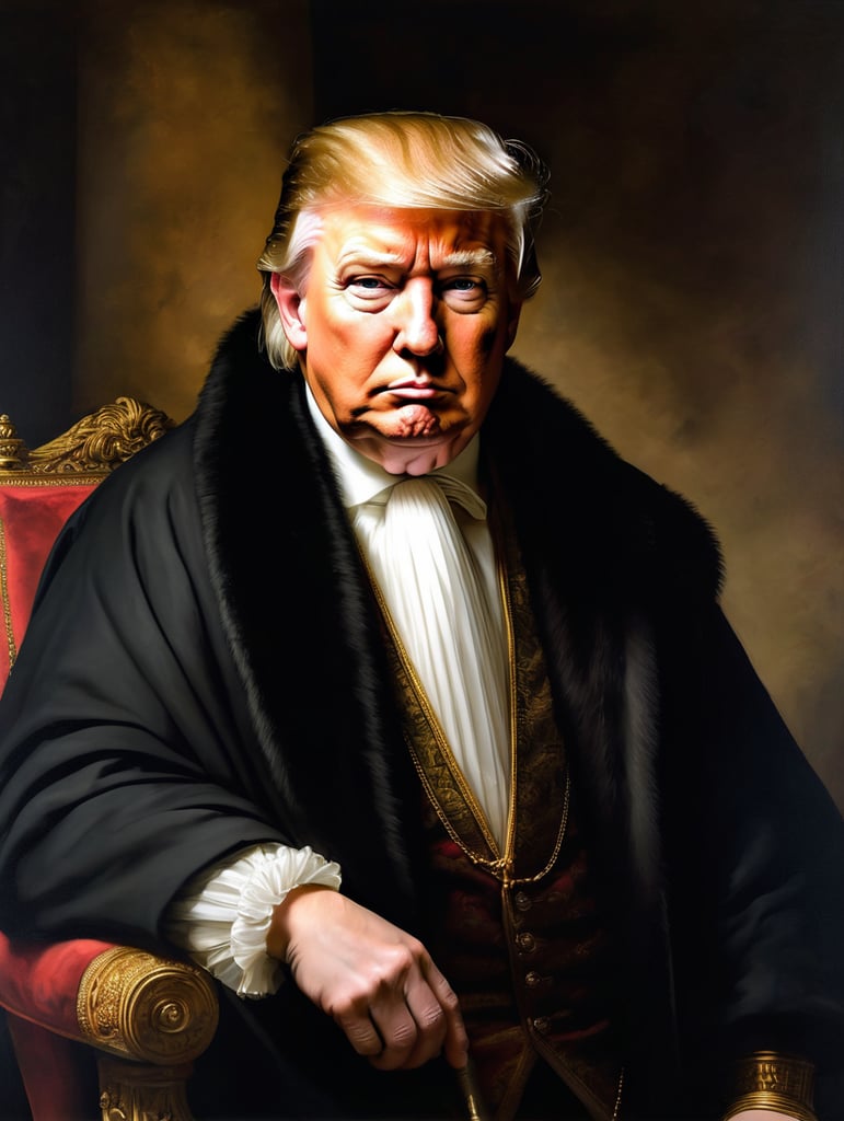Premium Free ai Images | masterpiece donald trump painting by rembrandt ...