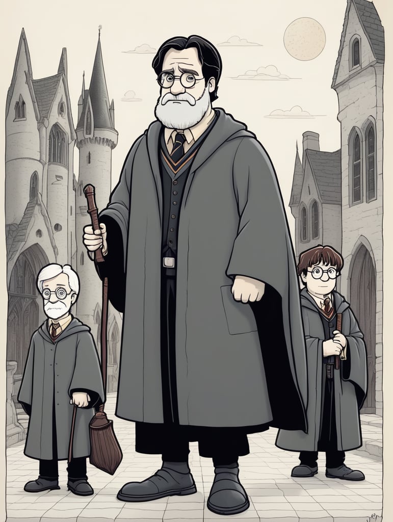 Premium Free ai Images | harry potter drew by matt groening in simpson ...