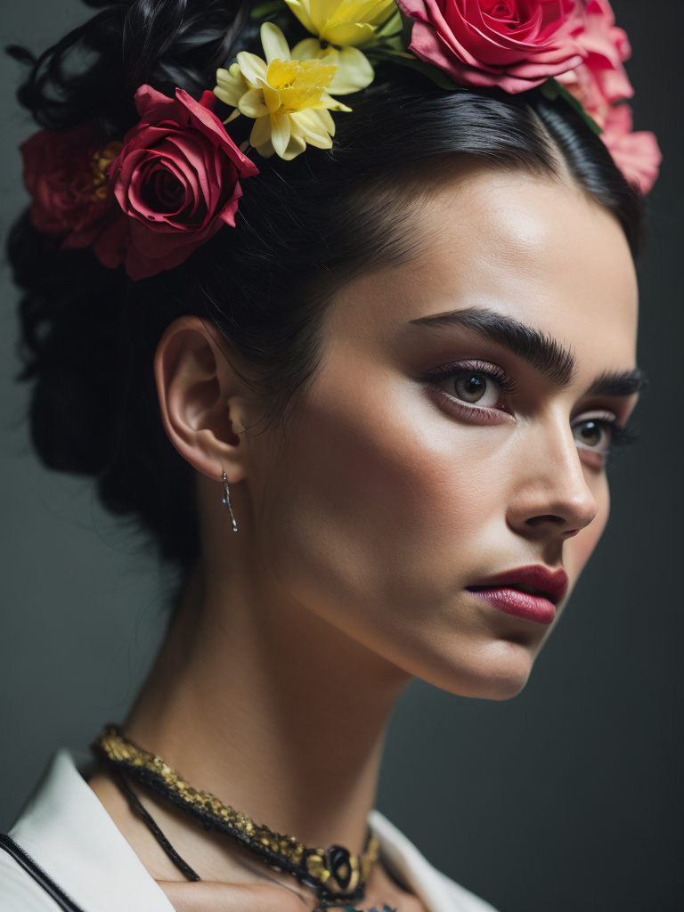 Lumenor AI Image Generation - portrait of frida kahlo bright and ...