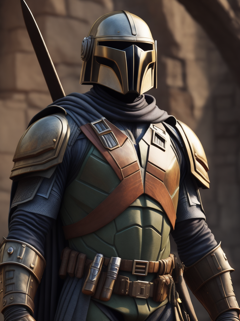 Lumenor AI Image Generation - raphael ninja turtle wearing mandalorian ...