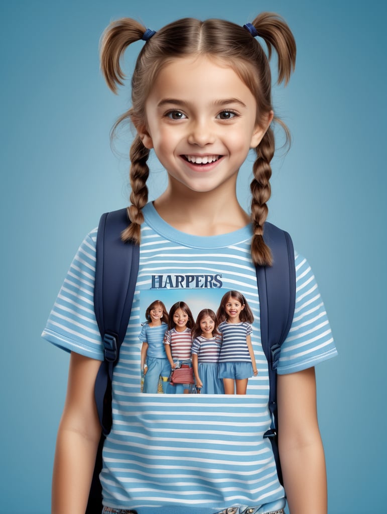 Premium Free ai Images | photo happy little girl going to travel cute ...