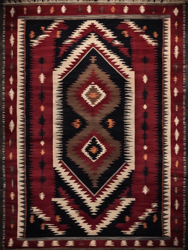 Premium Free ai Images | texture old western native american rug dark ...
