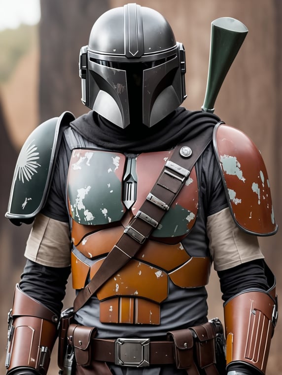 Premium Free ai Images | mandalorian armor with heavy shoulder pads and ...