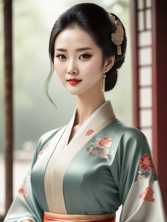 Premium Free ai Images | chinese traditional beautiful lady full body image