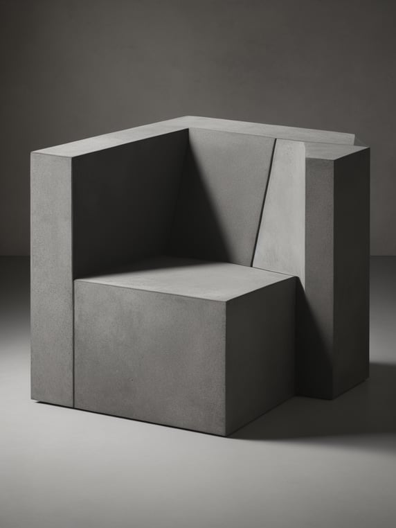 Premium Free ai Images | chair made from concrete modern design flat ...