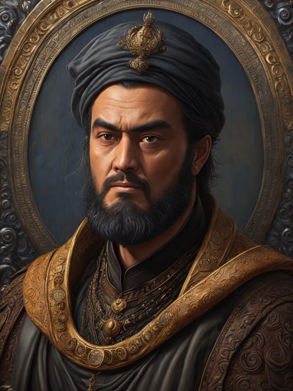 Premium Free ai Images | marco polo portrait oil canvas