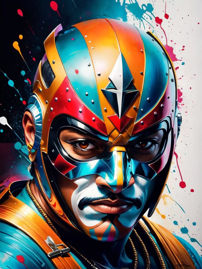 Lumenor AI Image Generation - portrait of masked mexican wrestler vivid ...