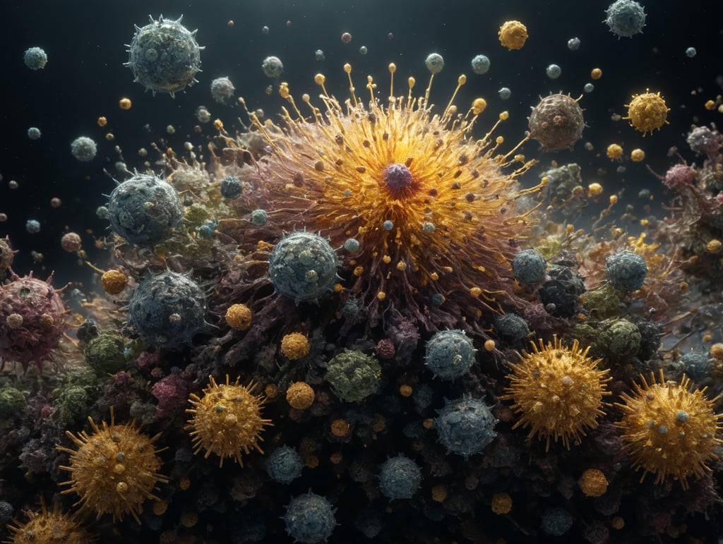 Premium Free ai Images | view of several airy microscopic particles ...