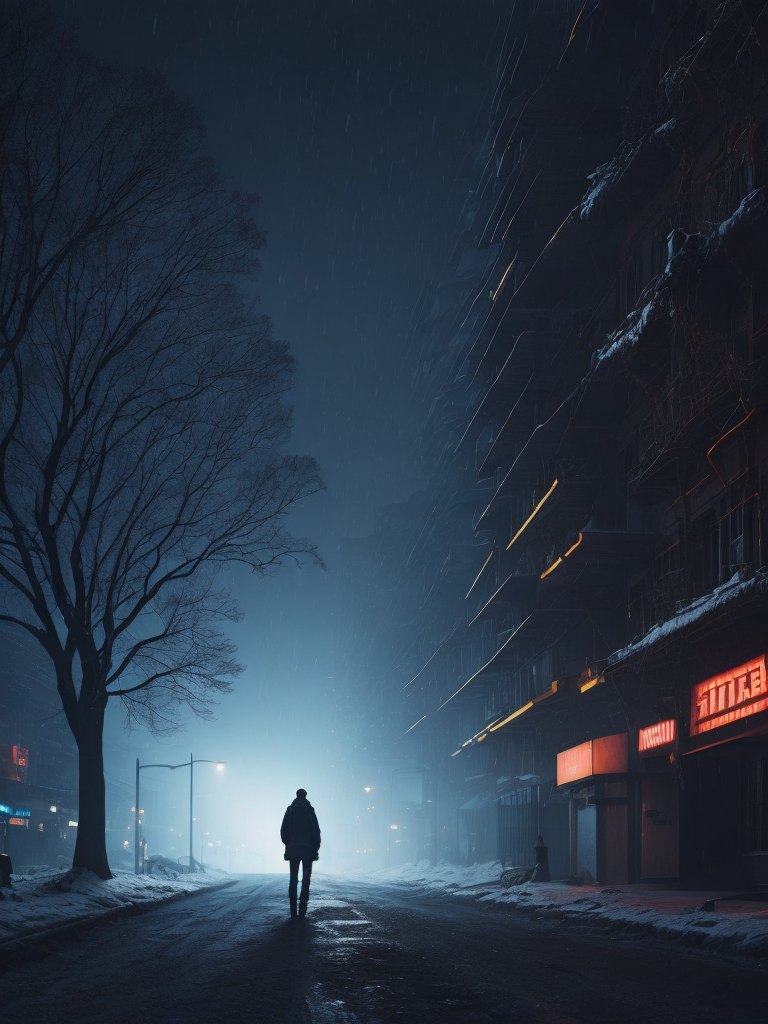 Premium Free ai Images | depression embodied as lone figure looking ...