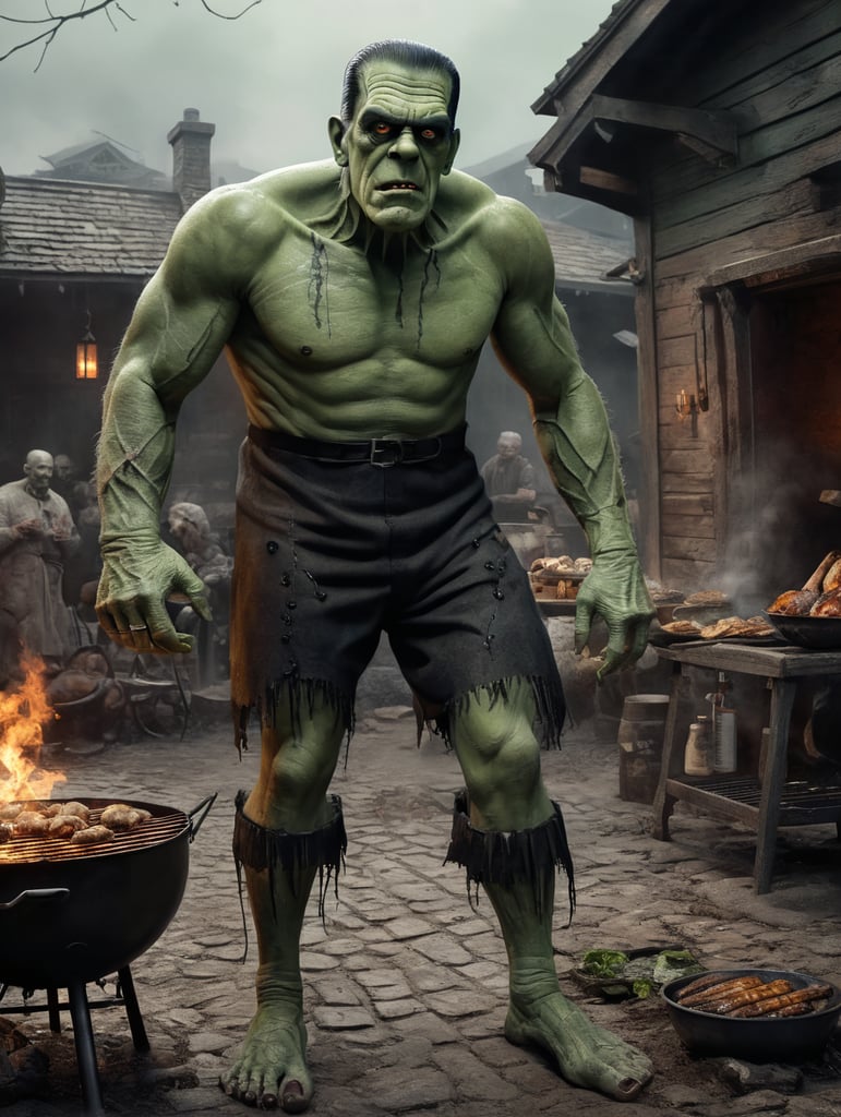 Premium Free ai Images | cartoon full body image of boris karloff as ...