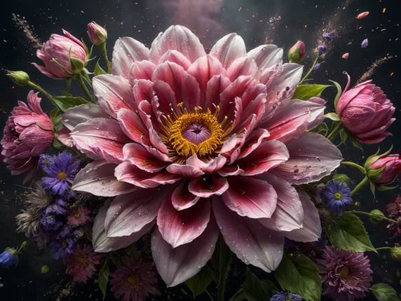 Premium Free ai Images | flowers explotion vivid light phography colors ...