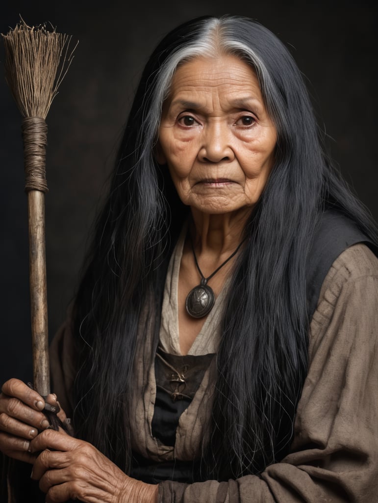 Premium Free ai Images | old woman witch front facing portrait ...