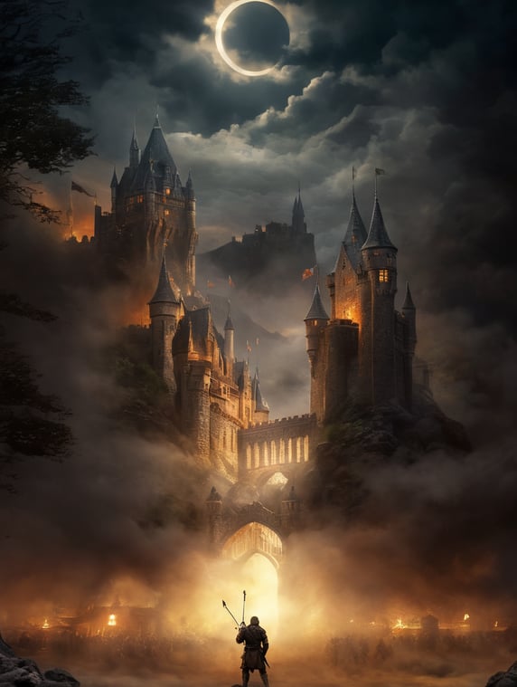 Premium Free ai Images | castle in scotland with fog around the turrets ...