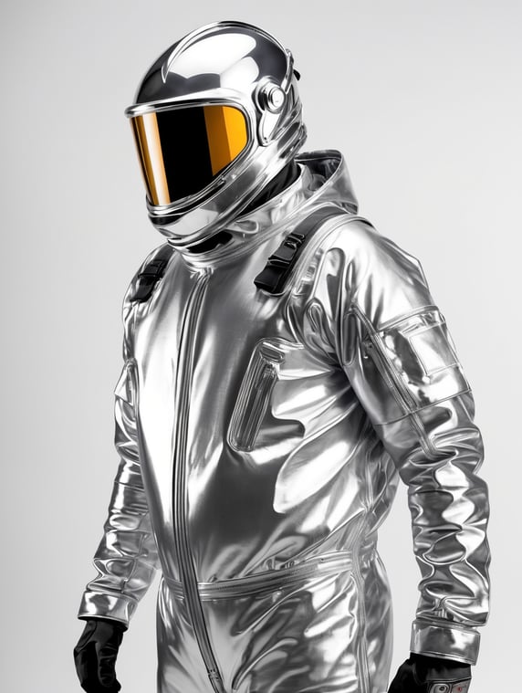 Premium Free ai Images | realistic photo of man wearing chrome ...