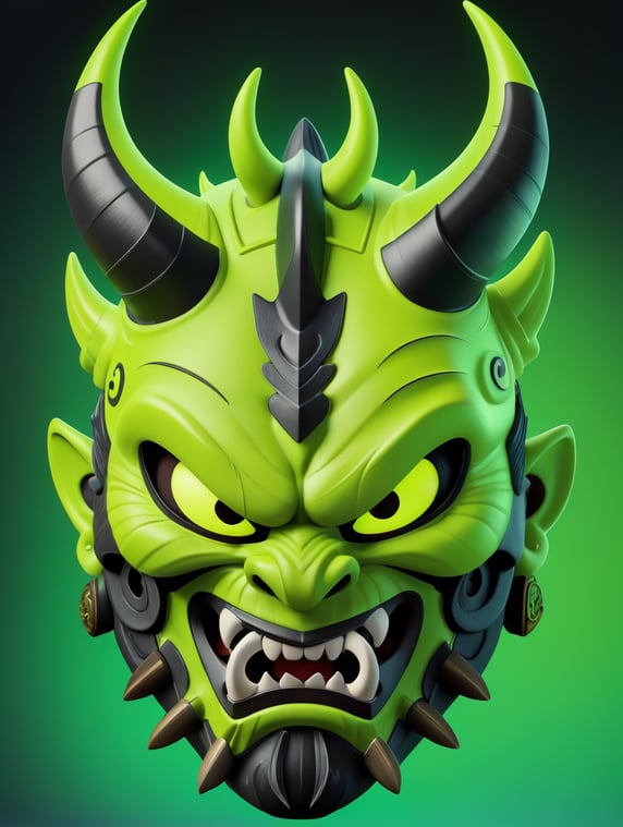 Premium Free ai Images | illustration of demon mask demon samurai mask ...