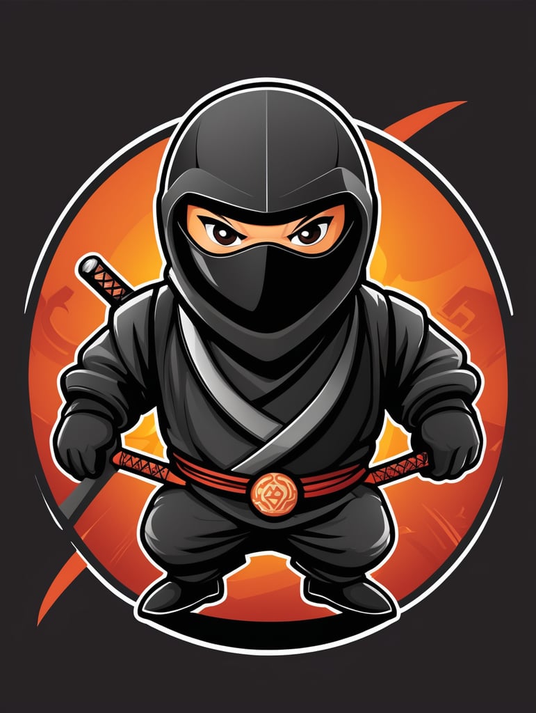 Premium Free ai Images | ninja mascot logo black background gaming ...
