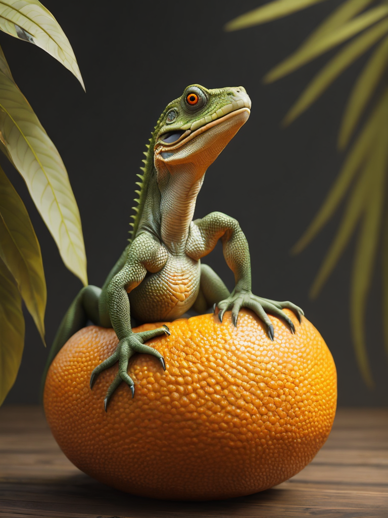 Lumenor AI Image Generation - an animated lizard is sitting on top of ...
