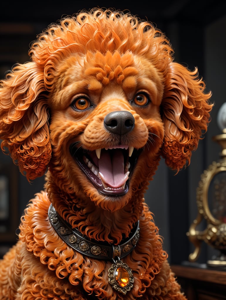 Premium Free ai Images | smiling orange poodle