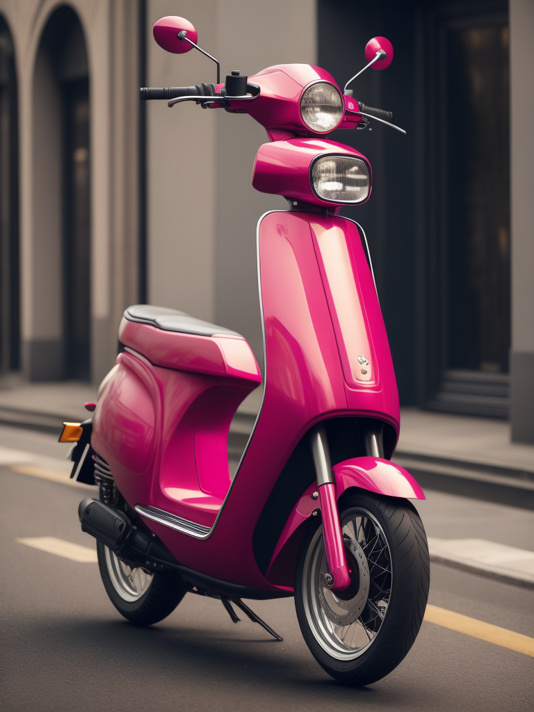 Lumenor AI Image Generation - bright pink electric moped designed by ...