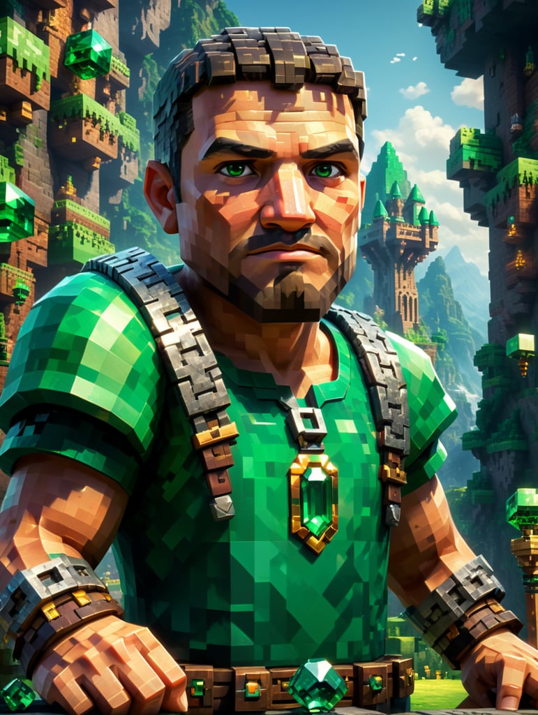Premium Free ai Images | minecraft character villager which trading ...