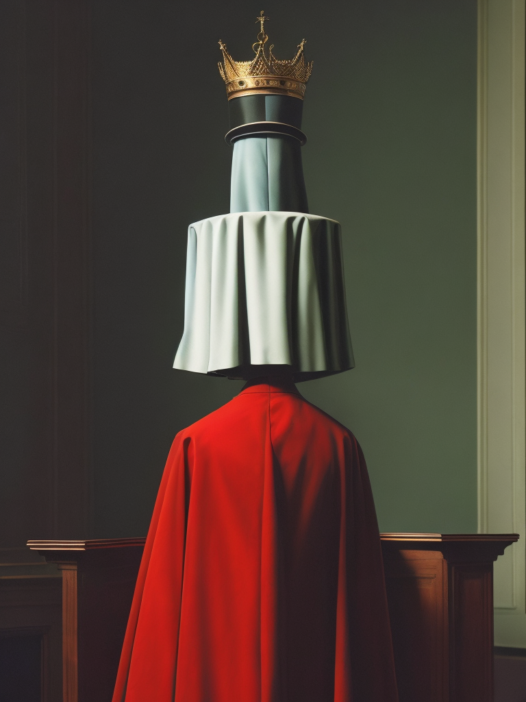 Lumenor AI Image Generation - painted by rene magritte justice wears ...