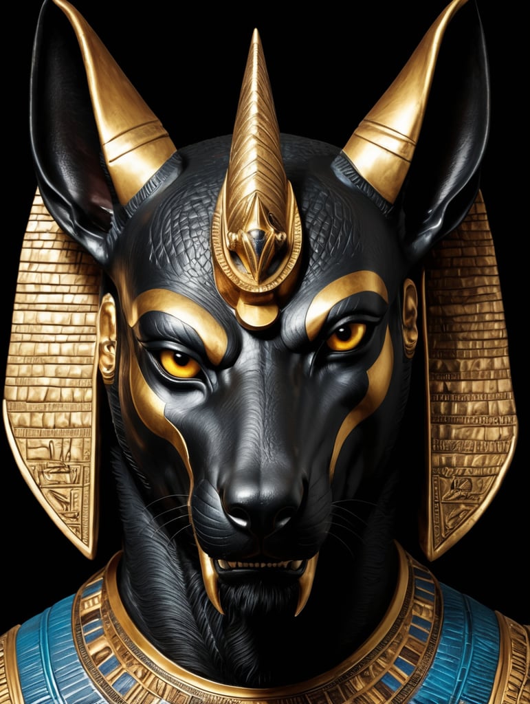 Premium Free ai Images | egyptian god anubis portrait hyper realistic ...