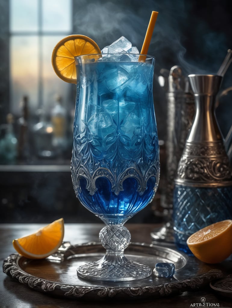 Premium Free ai Images | cocktail blue mist