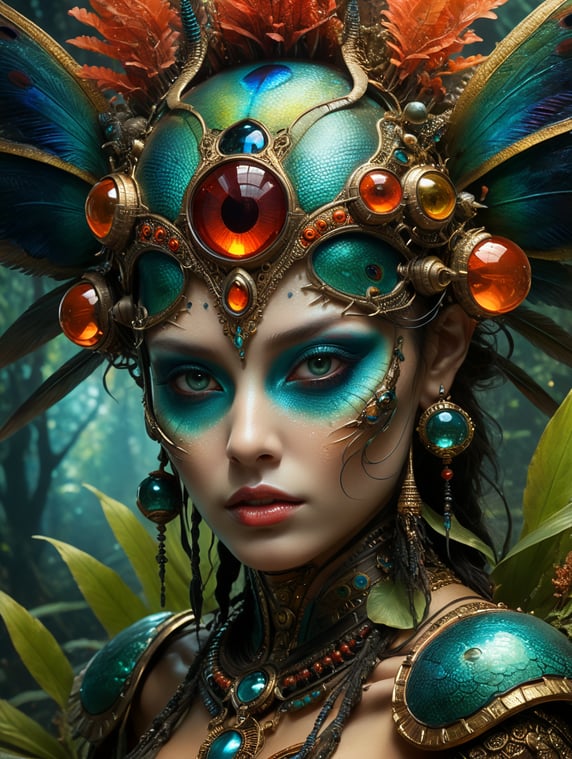 Premium Free ai Images | swamp harlequinpunk mutant dragonfly exotic ...