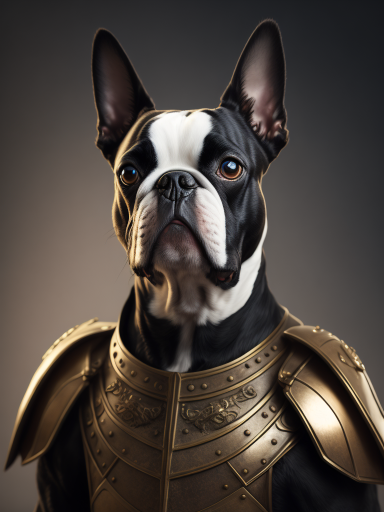 Lumenor AI Image Generation - boston terrier warrior