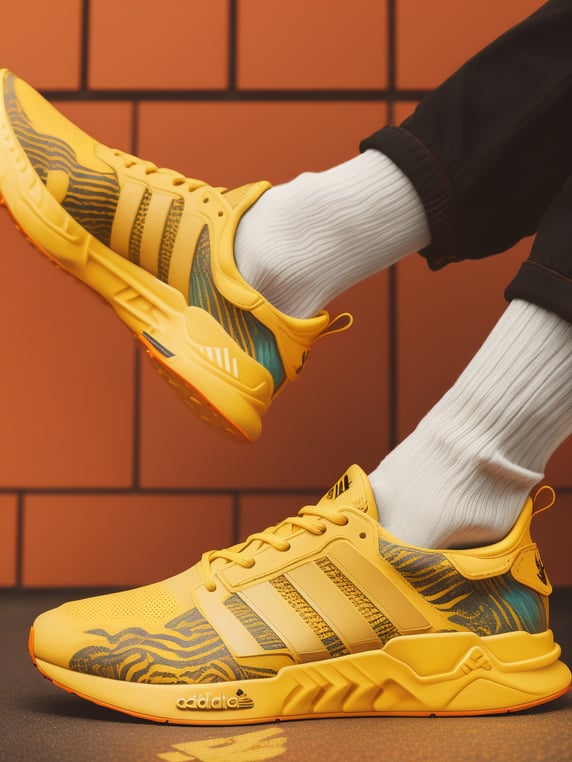 Premium Free ai Images | hyper realistic image of adidas hi tech sports ...
