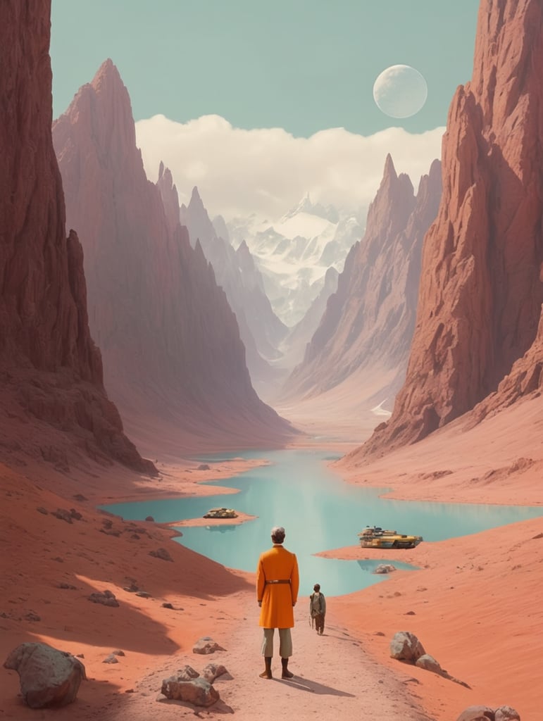 Premium Free ai Images | meditative otherwordly sci fi wes anderson ...