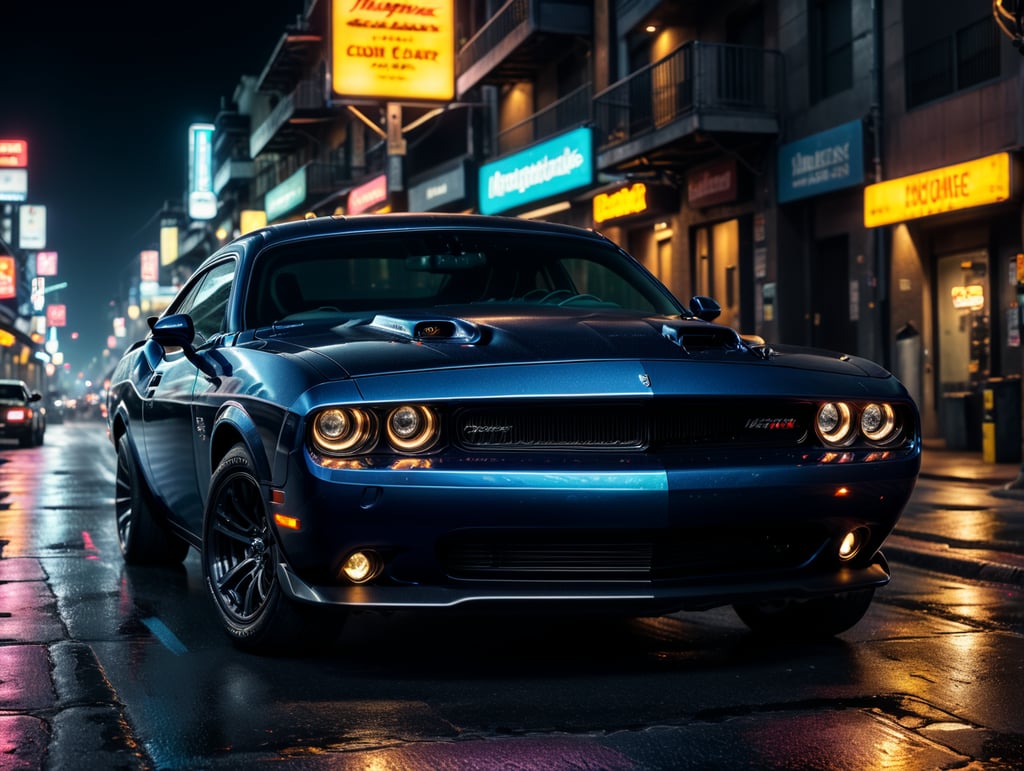 Premium Free ai Images | super cool dodge challenger modified car
