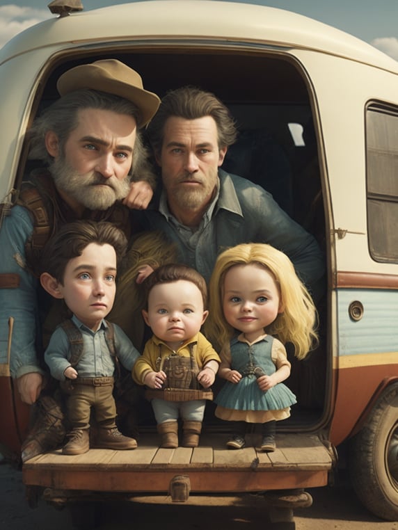 Premium Free ai Images | redneck family in trailer park by mark ryden ...