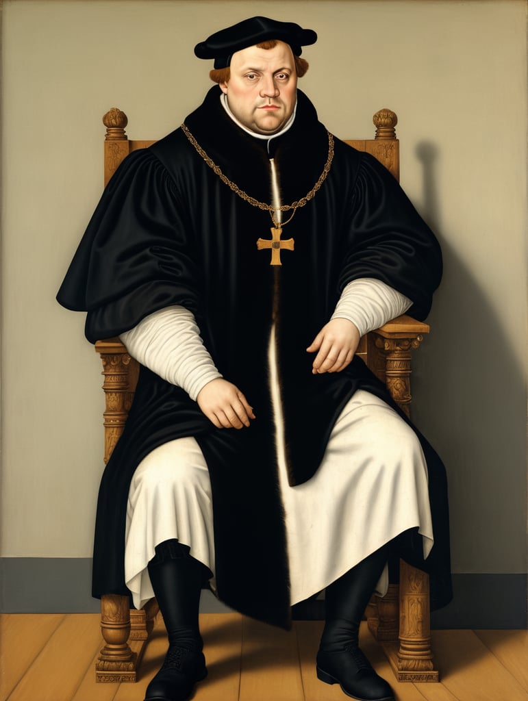 Premium Free ai Images | lucas cranach painting martin luther full body ...