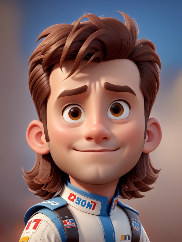 Premium Free ai Images | race car pilot brown hair face centered