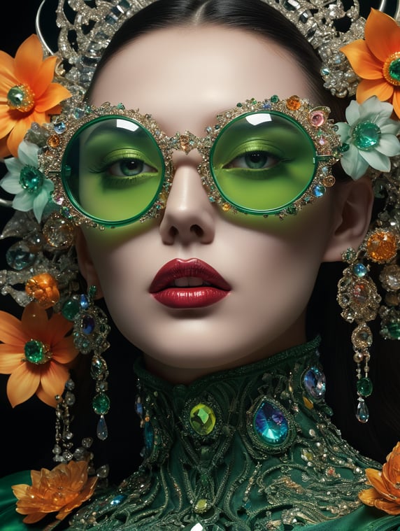 Premium Free ai Images | retrofuturism retro future green vampire ...