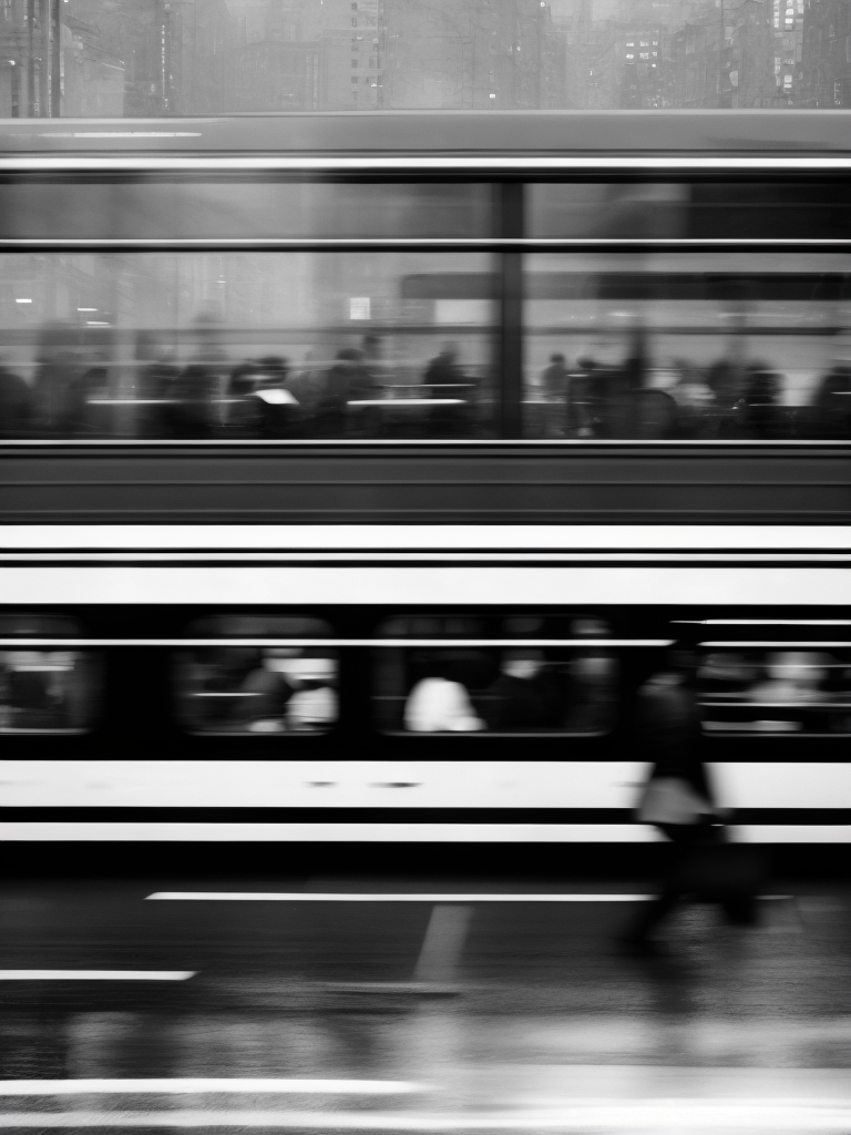 Premium Free ai Images | view of bus full of people going to work view ...