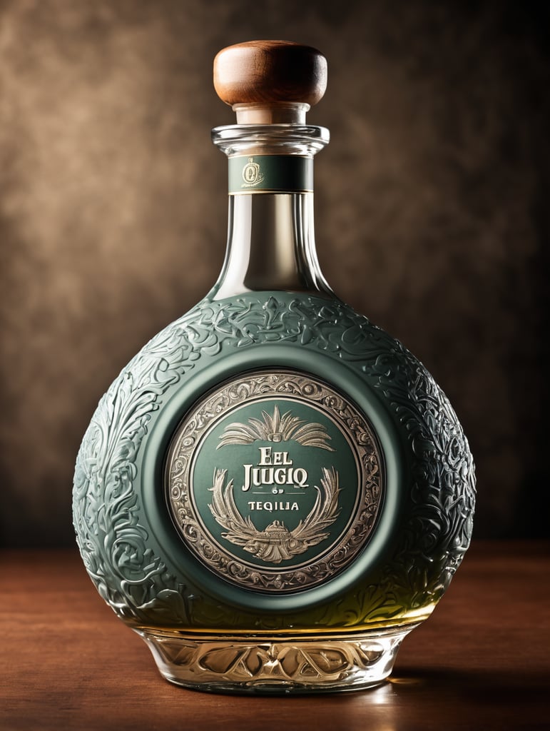 Premium Free ai Images | an upscale bottle of tequila called el jugo ...