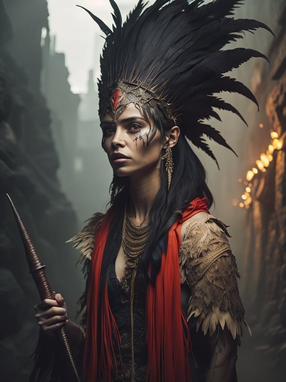 Premium Free ai Images | full length portrait of witch doctor wearing ...
