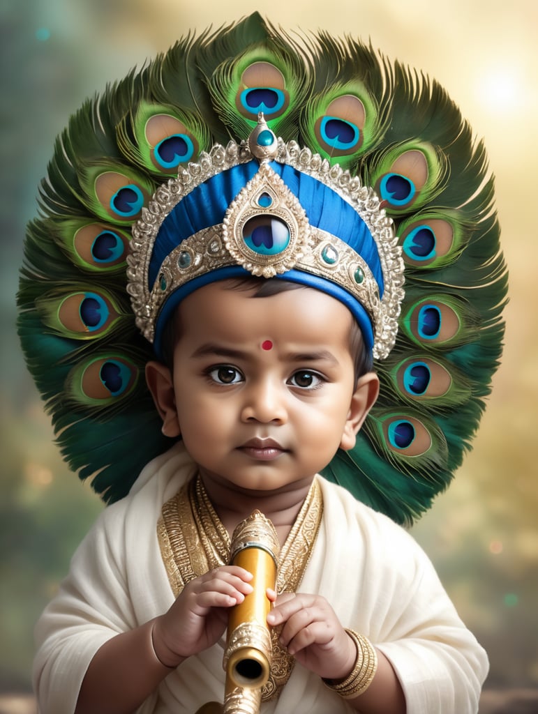 Premium Free ai Images | generate an image of baby boy krishna with ...